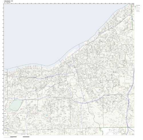 Zip Code Wall Map Of East Cleveland Oh Zip Code Map Cleveland Ohio Wall ...