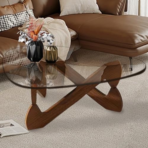 Amazon.com: Triangle Coffee Table Glass Coffee Table for Living Room ...