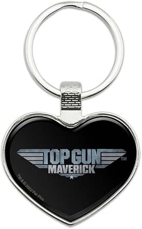 Amazon.com: Top Gun: Maverick Logo Keychain Heart Love Metal Key Chain ...