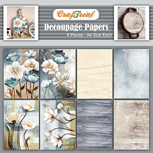 Amazon.com: CrafTreat Painted Floral Decoupage Paper for Crafting ...