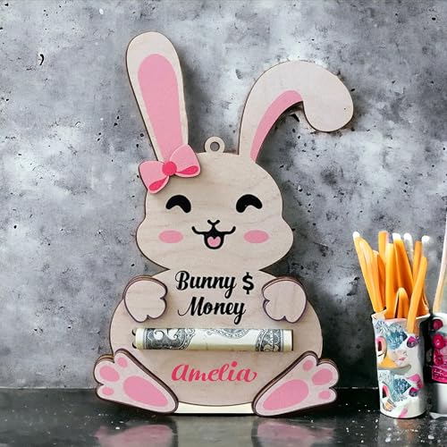 Amazon.com: Personalized Easter Money Gift Cards, Cute Bunny Money ...