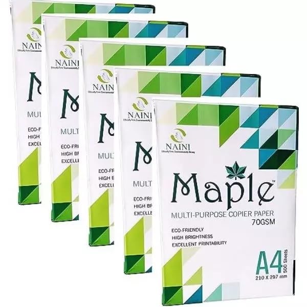Maple 70 GSM A4 Size Multipurpose Copier Paper 500 Sheets, White (Pack ...