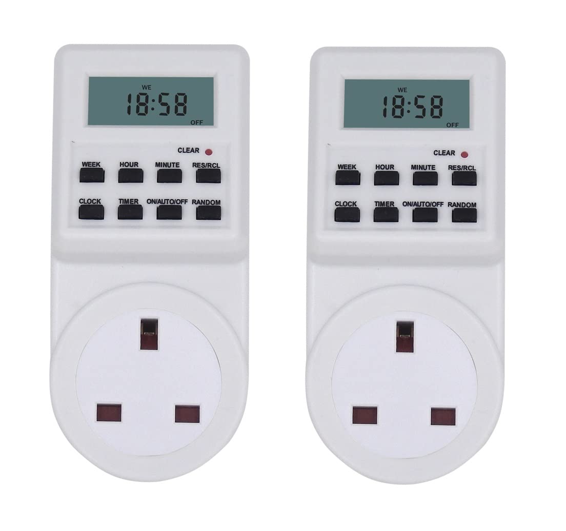 Netagon Home Electric Digital Security Timer Plug in Socket Programmable Switch Timer with with ...