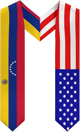 Amazon.com: America And Venezuela Venezuelian Flag V-Neck Graduation ...