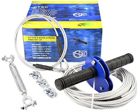 CTSC 18.3m Zip wire Kit for Kids and Adults(Up to 113KG) (Model B ...