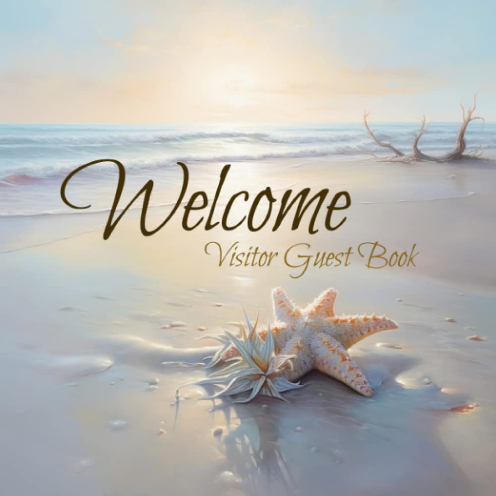 Welcome Visitor Guest Book – Coastal Nautical, Beach Vacation Guest ...