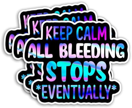Amazon.com: (3Pcs) All Bleeding Stops Eventually Sticker ER Nurse Funny ...