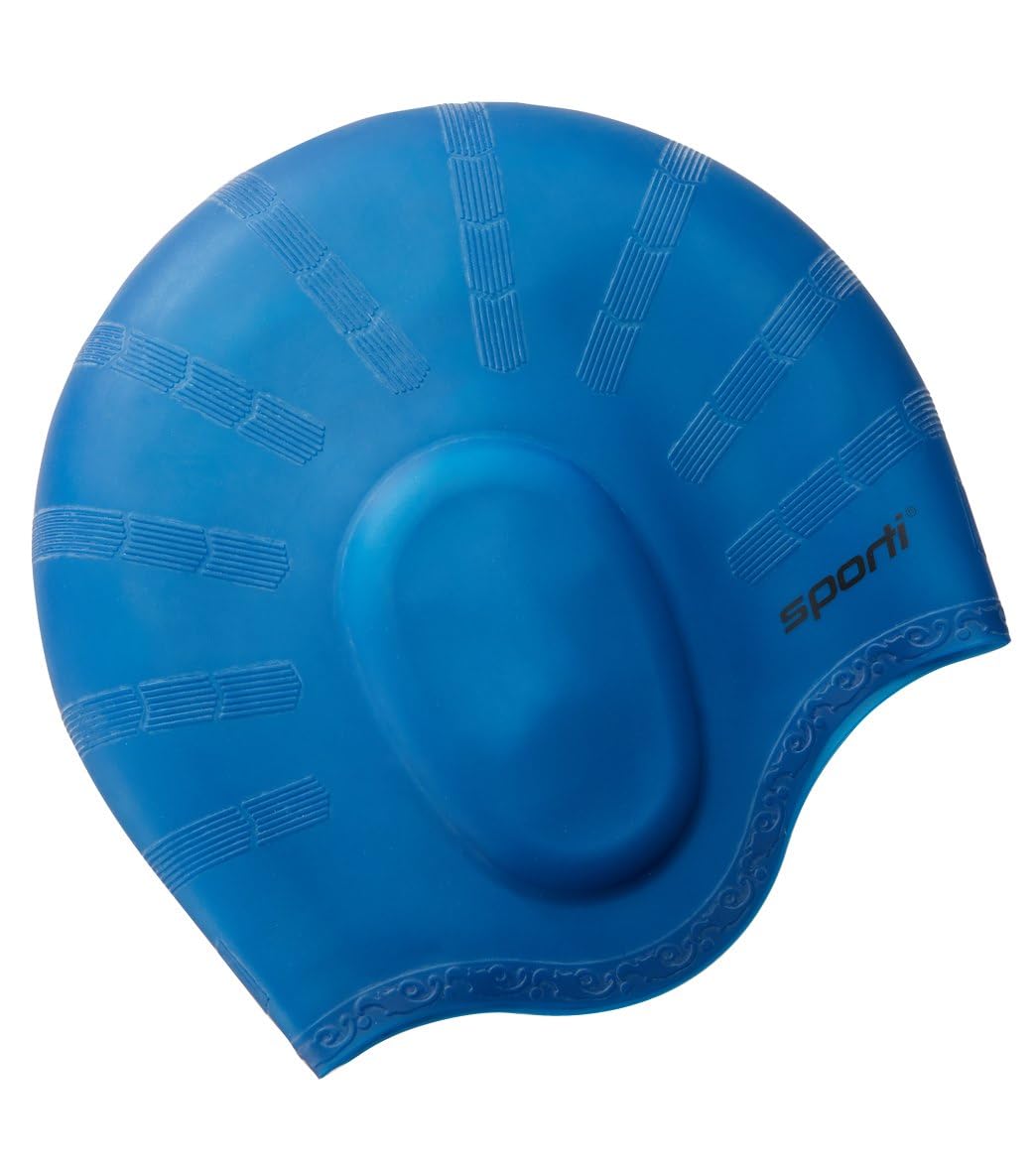 Snapklik.com : Sporti Solid Ear Protection Silicone Swim Cap