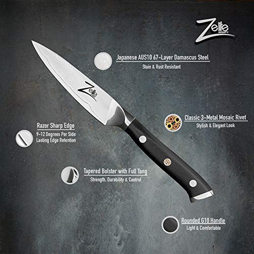 Zelite Infinity Japanese Paring Knife 4 Inch, Paring Knives, Fruit ...