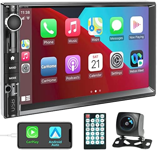 Amazon.com: Double Din Car Stereo,7 Inch Car Radio Support Carplay ...