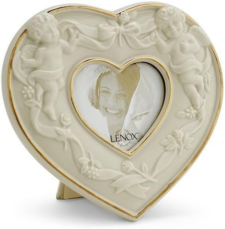 Amazon.com: Lenox Forevermore Gold Banded Ivory China Heart Frame, 2x2 ...