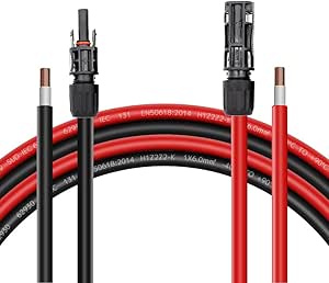 Amazon.co.jp: LVYUAN ソーラーケーブル 6sq 9AWG 長さ10m 最大電流約64A 最大電圧1500V(DC) MC4 IP68防水コネクタ ソーラー 延長用 ソーラー ...