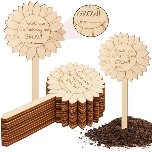 Amazon.com: Gerrii 20 Pcs Wooden Teacher Appreciation Plant Tags Sign ...