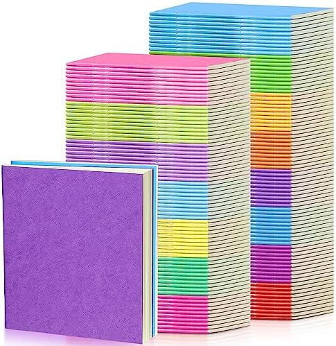 Book Journal 100 Pack Mini Notebooks 4x4 Inch - Kraft Paper Blank ...