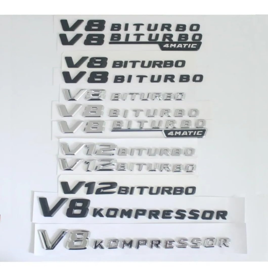 Amazon.com: Fender Sides Letters V8 V12 BITURBO 4MATIC Kompressor Turbo ...