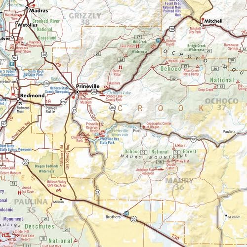 Snapklik.com : Benchmark Maps: Oregon Recreation Wall Map