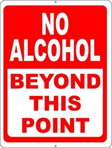 Amazon.com: BIN SHANG No Alcohol Beyond This Point Sign, 8 x 12 inch ...