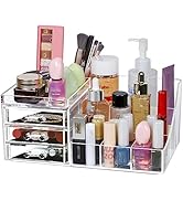 Amazon.com: Makeup Organizer with Stackable Drawer, Cosmetic Storage ...