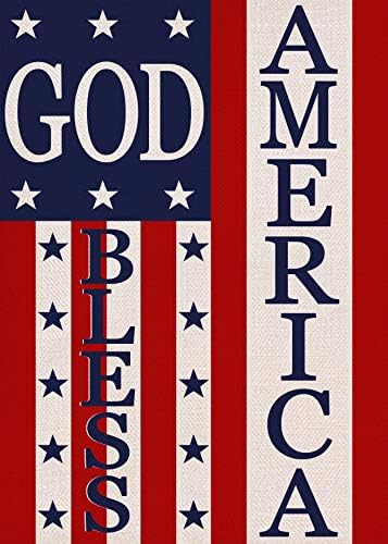 Amazon.com : God Bless America Star Burlap Garden Flag Patriotic 12.5 ...