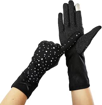 Amazon.com: SUTARIH Women Sun Protection Driving Gloves Touchscreen Arm ...