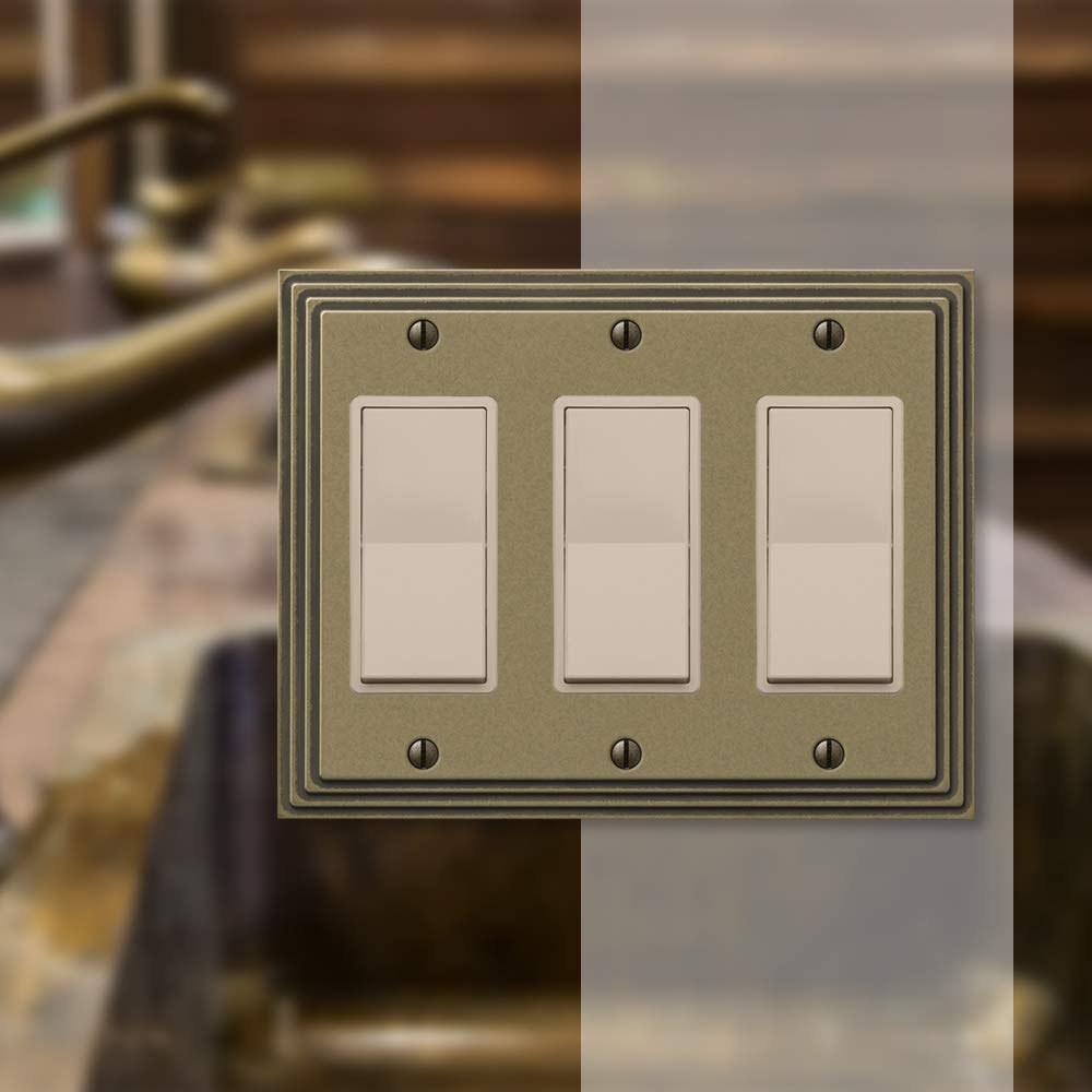 Snapklik.com : 84RRRRB Steps Triple Rocker Cast Metal Wallplate In ...