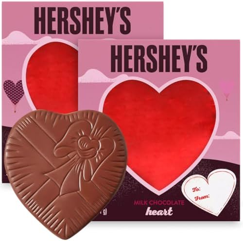 Amazon.com : HERSHEY'S Milk Chocolate Heart, Valentine's Day Candy Gift ...