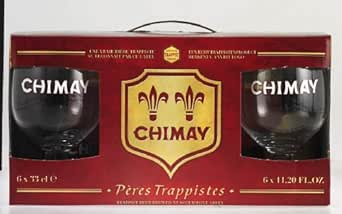 Chimay Geschenk-Set 6 x 33 cl + 2 Gläser : Amazon.de: Lebensmittel ...