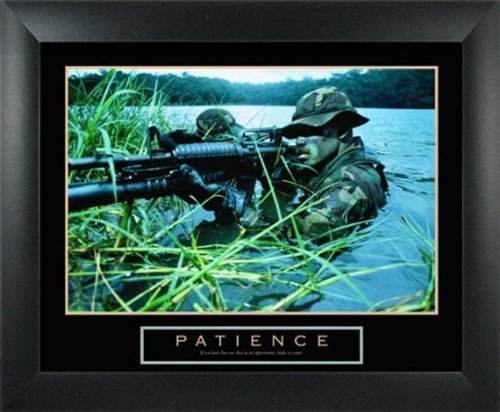 WallsThatSpeak Patience Army Sniper Military Motivational Poster, 8 x ...