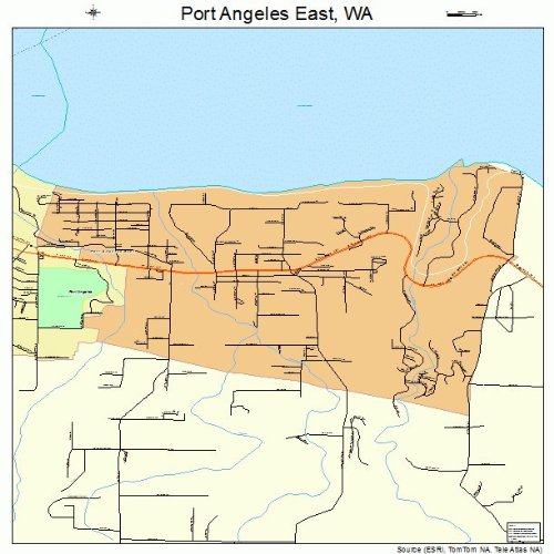 Large Street & Road Map of Port Angeles East, Washington WA - Printed ...