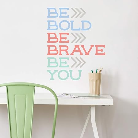 Amazon.com: 6 Sheets Inspirational Wall Decals Peel and Stick Be Bold ...