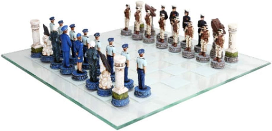 Amazon.com: US Air Force vs Marines Military Chess Set Hand Painted ...