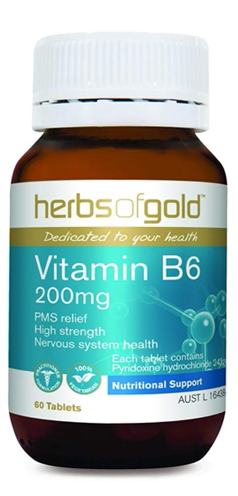 Herbs of Gold 200mg Vitamin B6 60 Tablets : Amazon.com.au: Health ...