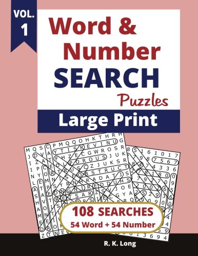 Large Print Word and Number Search Puzzles, Volume 1: 108 Search ...