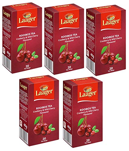 Laager Rooibos Tea (Cranberry & Wild Cherry Rooibos, 100 Count (Pack of ...
