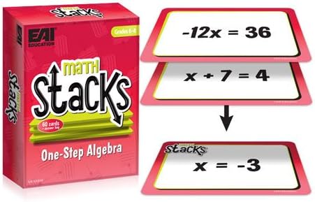 Amazon.com: EAI Education Math Stacks One-Step Algebra Game: Grades 6-8 ...