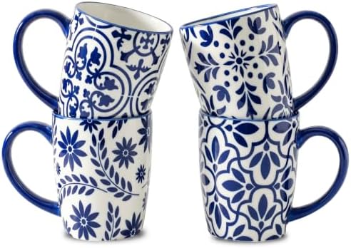 Amazon.com: glowworm Coffee Mugs, 16 Ounce Ceramic Coffee Cups Set of 4 ...