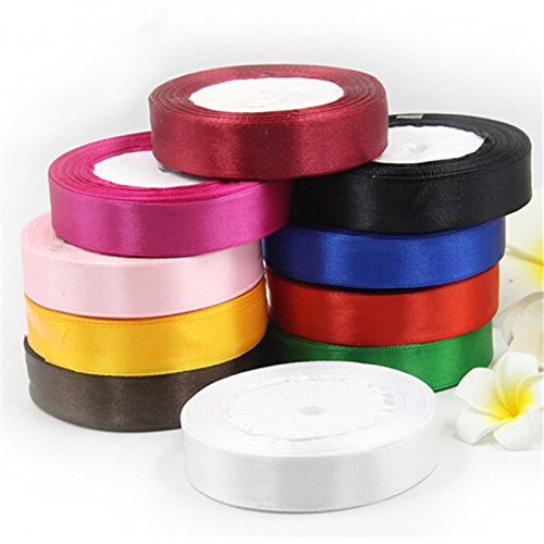 Generic 10 : 25mm 25 Yard Pretty Silk Satin Ribbon 22M Wedding Party ...