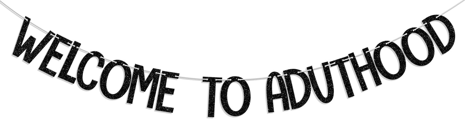 Amazon.com: Welcome to Adulthood Banner, Happy 18 Birthday Decorations ...