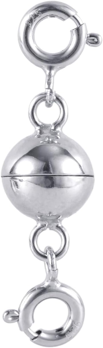 Amazon.com: Magnetic Clasp Extender, 925 Sterling Silver Double Clasp ...