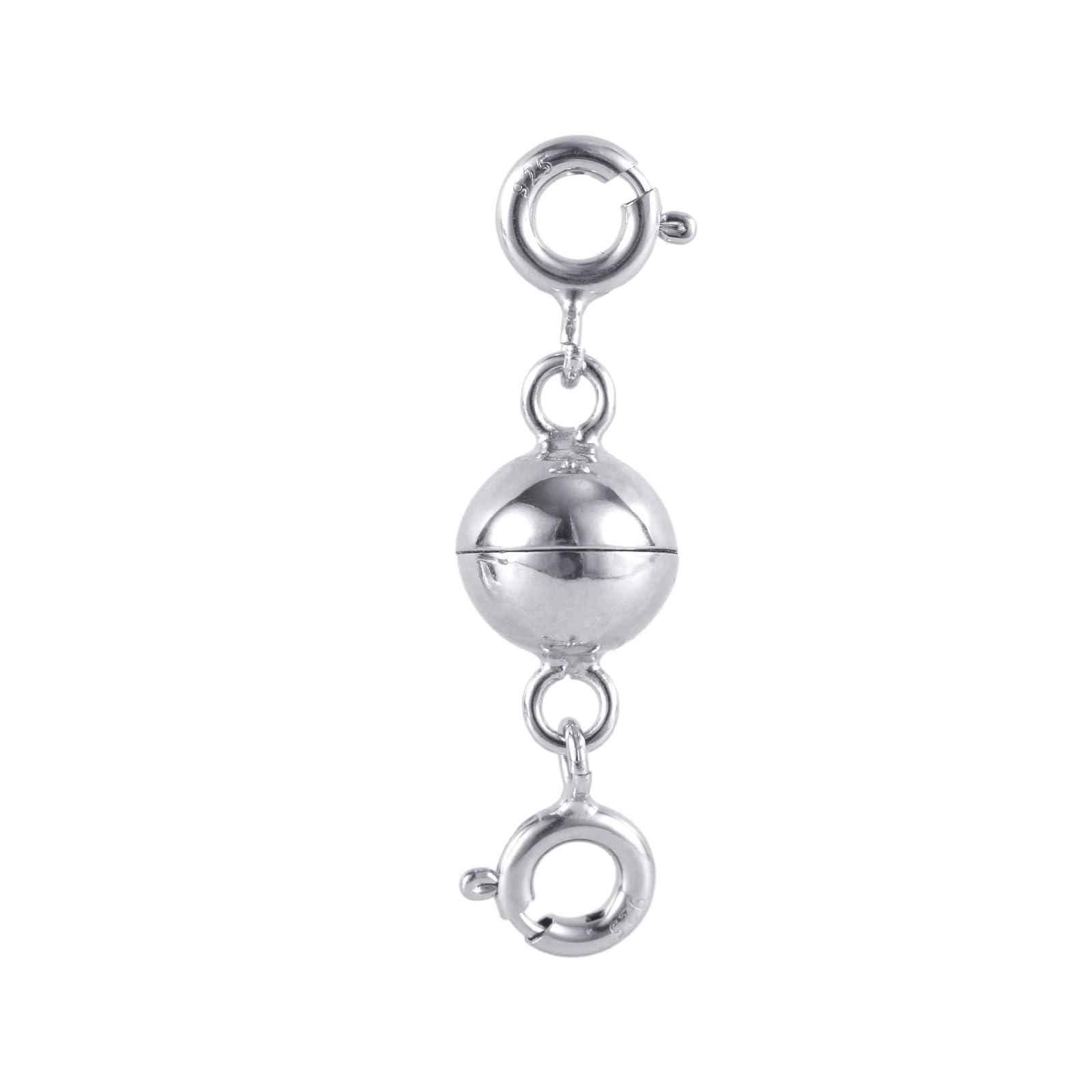 Amazon.com: Magnetic Clasp Extender, 925 Sterling Silver Double Clasp ...