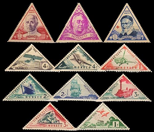 ISC~ Monaco Triangle Stamps, 11 Different Mint (Unused) Stamps ...
