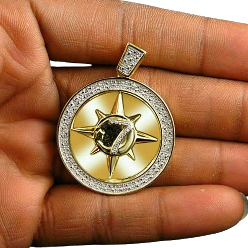 Amazon.com: Mydesigen Mens Round Diamond Five Percenter Pendant In ...