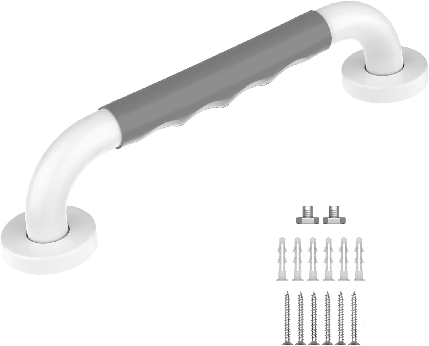 Amazon.com: White Bathroom Grab Bar 12 Inch - 1” Diameter, Zepolu ...