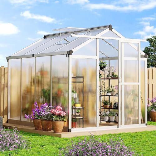 GAOMON 6 x 8 ft Greenhouse, Greenhouses for Outside, Polycarbonate ...