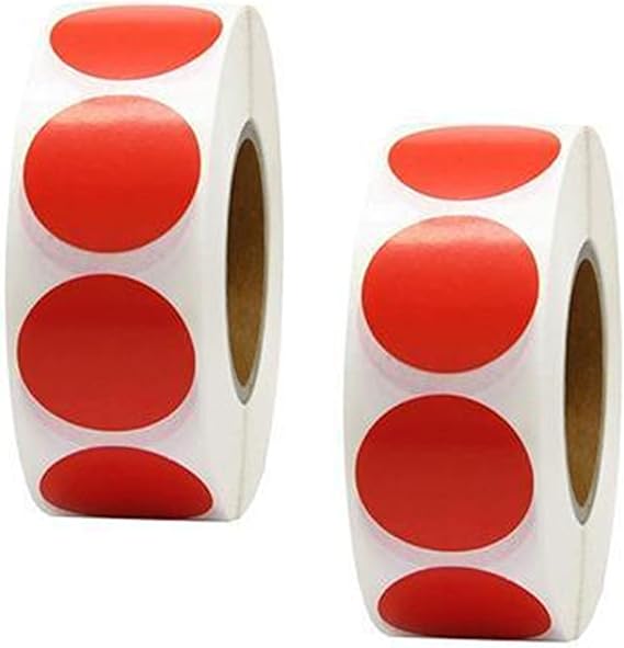 Amazon.com : 1” Round Red Dot Stickers, Circle Sticker Labels for ...