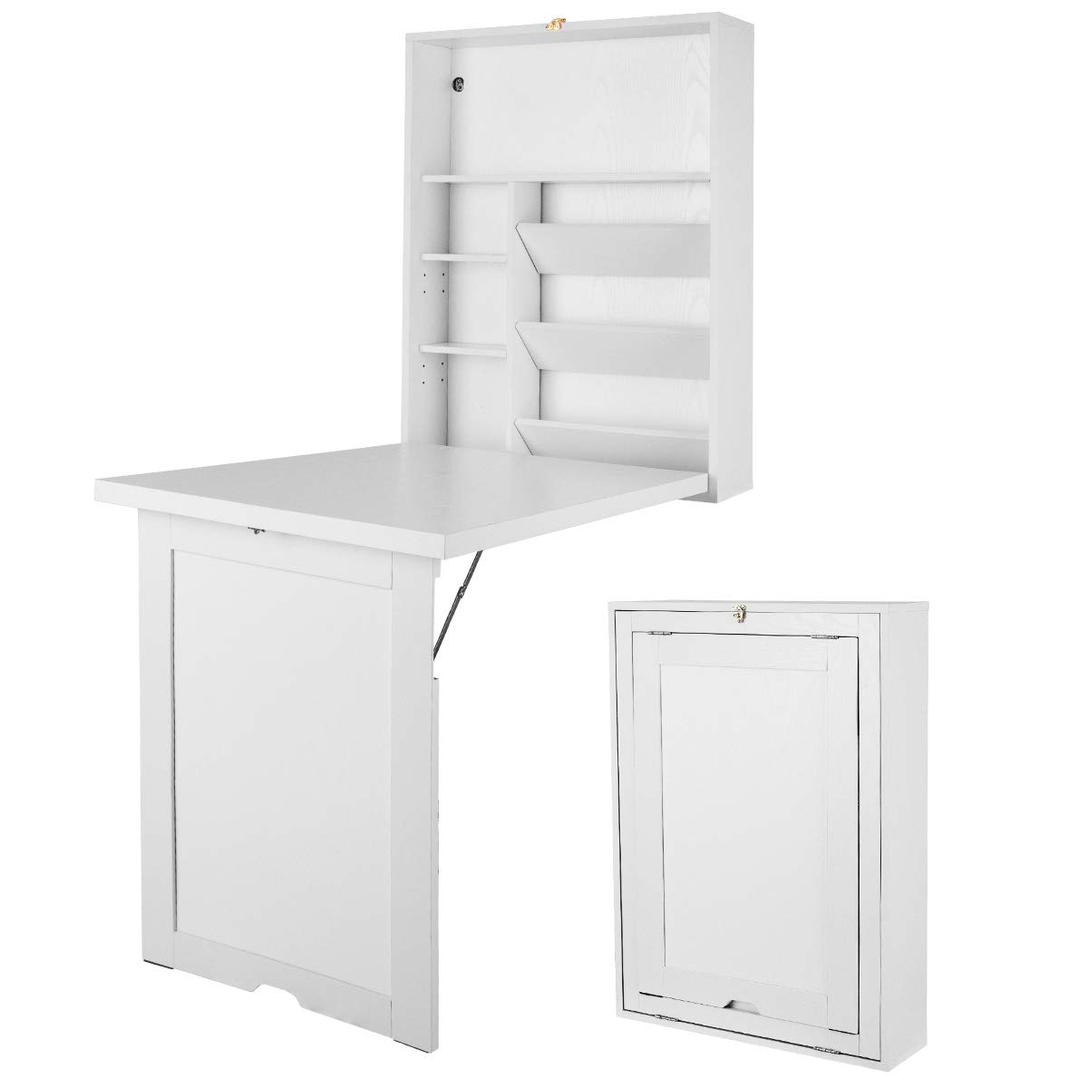 Buy CASART Wall ed Computer Desk, Folding Convertible Wall Table with ...