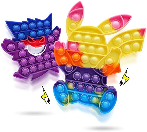 ELEDO Pop Its Fidget Sensory Toys, 2 PACK Push Pop Bubble Stress ...