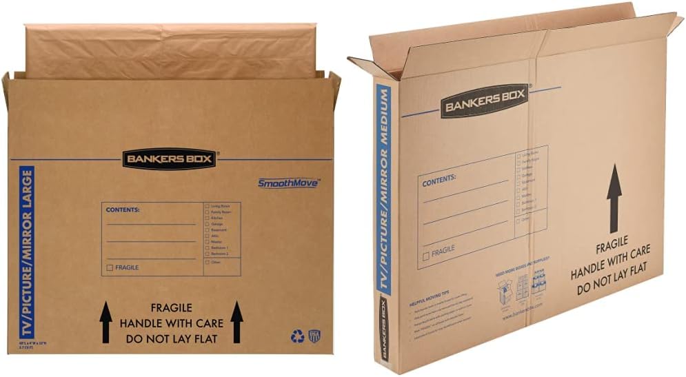 Amazon.com : Bankers Box SmoothMove TV/Picture/Mirror Moving Boxes ...