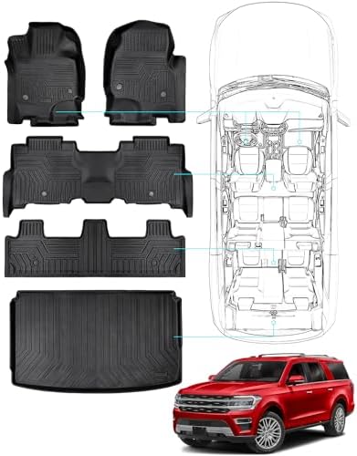 Amazon.com: All Weather Floor Mats Cargo Liner for Ford Expedition Max ...