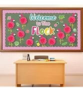 Amazon.com: 3D Summer Pink Flamingo Bulletin Board Set Decorations for ...